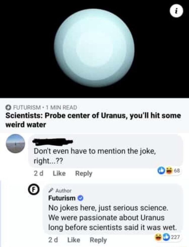 MIN Scientists: Probe center of Uranus, you'll hit some weird water Don ...