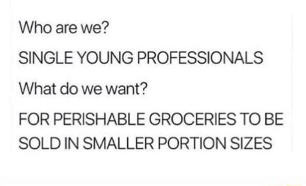 Who are we? SINGLE YOUNG PROFESSIONALS What do we want? FOR PERISHABLE ...