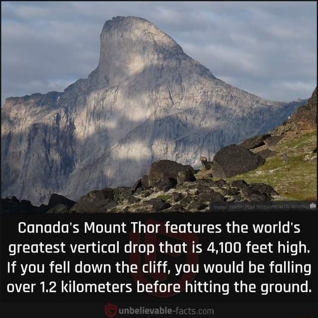 Canada's Mount Thor features the world's greatest vertical drop that is ...