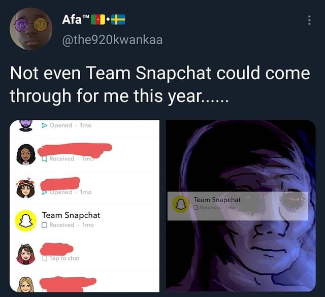 Not even Team Snapchat could come through for me this year...... Team ...