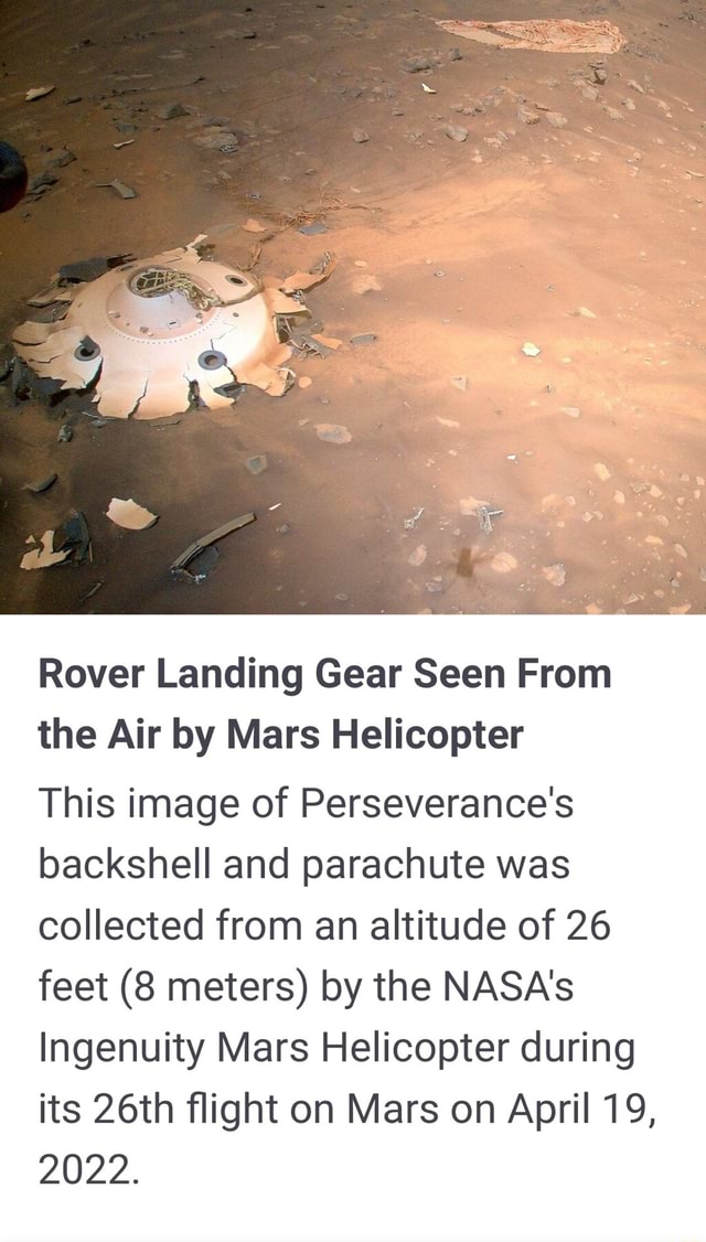 Rover Landing Gear Seen From the Air by Mars Helicopter This image of ...