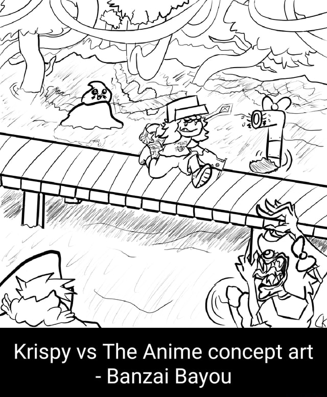 Krispy vs The Anime concept art - Banzai Bayou - iFunny