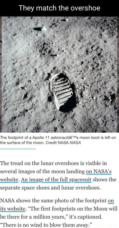 They match the overshoe The footprint of a Apollo 11 moon boot is left ...