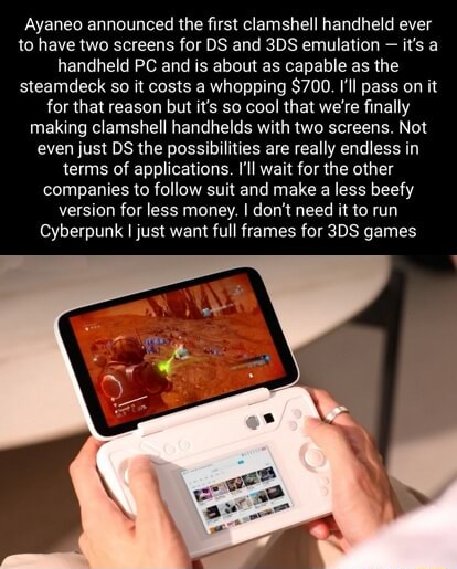 Ayaneo announced the first clamshell handheld ever to have two screens ...