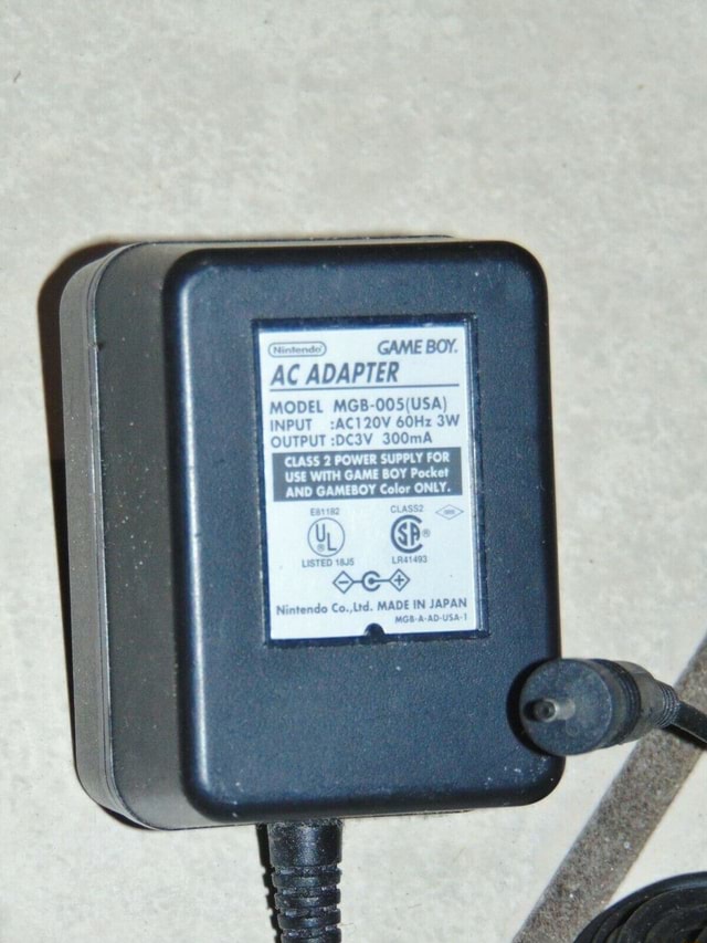 Official Nintendo Gameboy Power Adapter - AME AC ADAPTER MODEL GOS USA ...