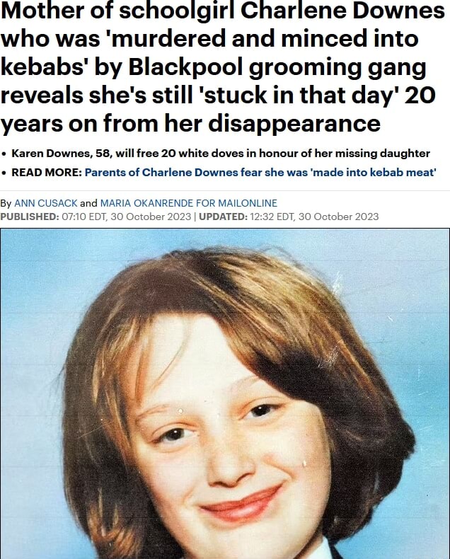Mother of schooigirl Charlene Downes who was 'murdered and minced into ...