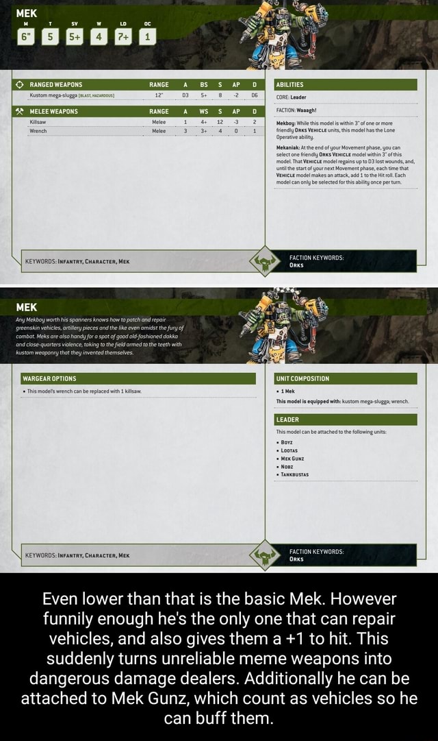 RANGED WEAPONS RANGE AP ABILITIES Kustom mega-slugga [s.Ast, HAZARDOUS ...