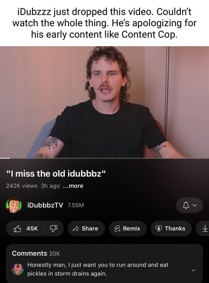 IDubzzz just dropped this video. Couldn't watch the whole thing. He's ...