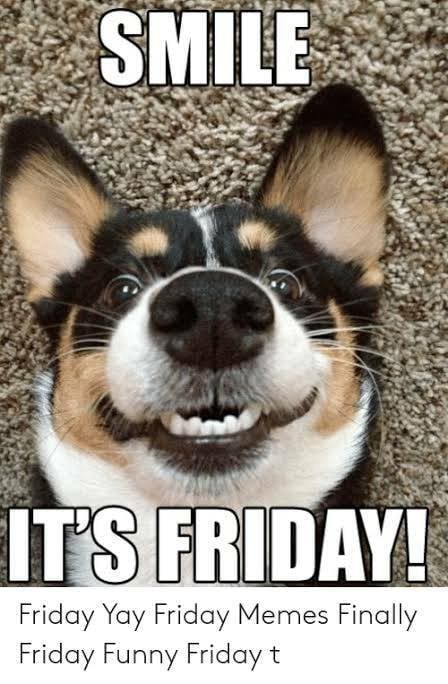 SMILE IT'S FRIDAY! Friday Yay Friday Memes Finally ida Funny Fr ...