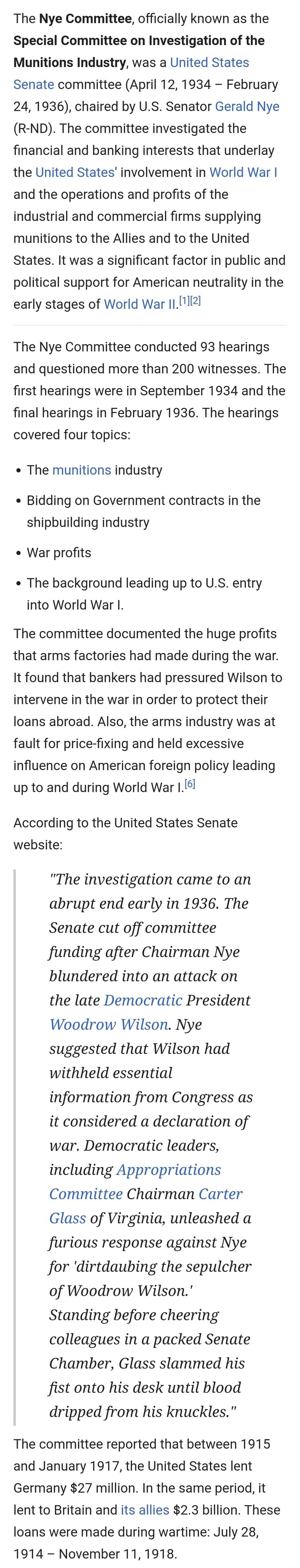 The Nye Committee, officially known as the Special Committee on ...