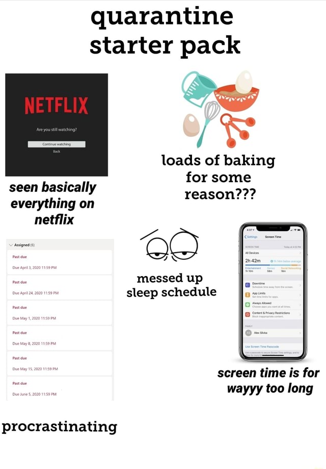 Quarantine starter pack loads of baking basicall for some seen pasicaly ...