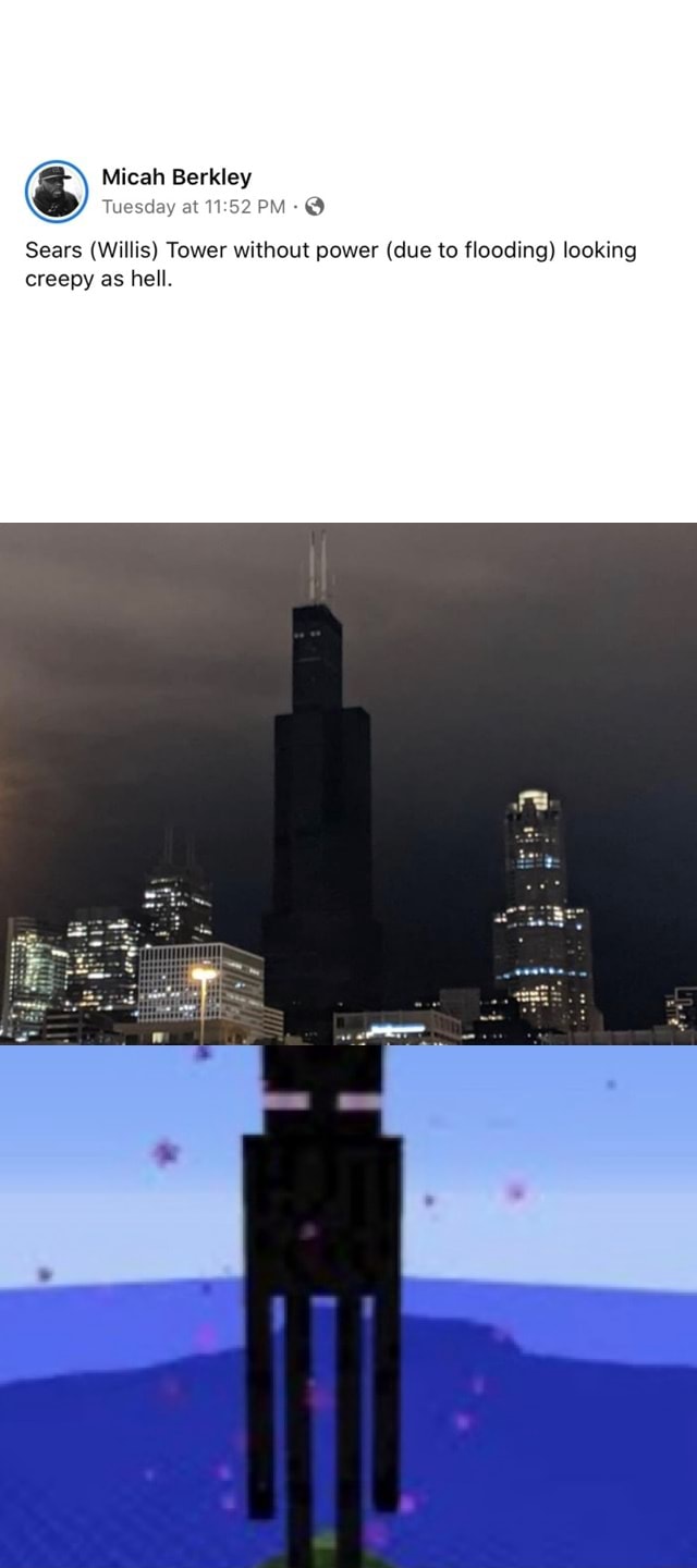 Sears (Willis) Tower without power (due to flooding) looking creepy as ...