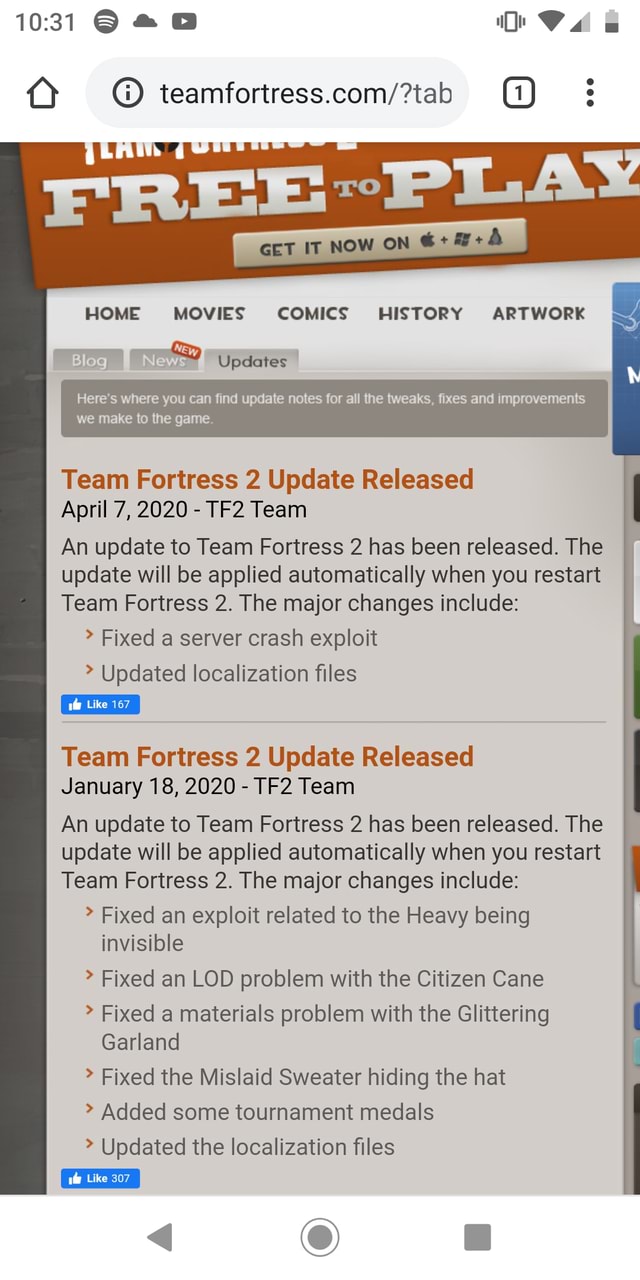 HOME MOVIES Here's where you can find update notes for all the tweaks ...
