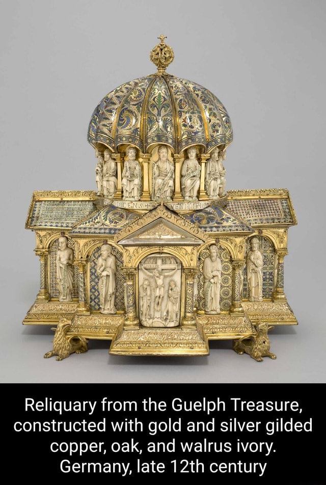 Reliquary from the Guelph Treasure, constructed with gold and silver ...
