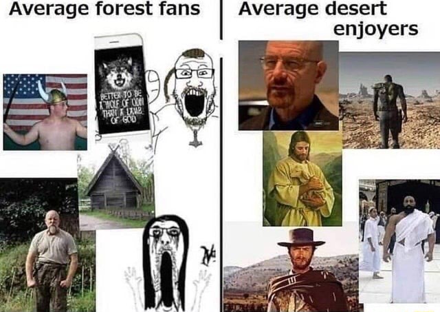 Average forest fans II Average desert enjoyers - iFunny