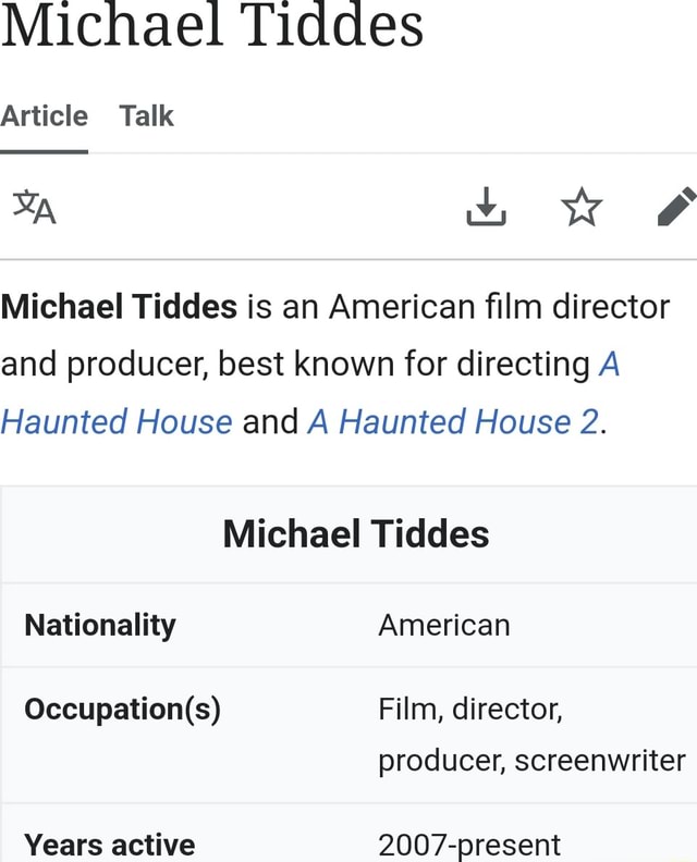 Michael Tiddes Article Talk Xp us ww Michael Tiddes is an American film ...