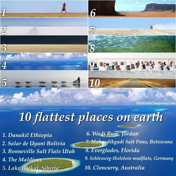 "10 flattest places omenrih 1. Danakil Ethiopia 6. Wadi 2. Salar de ...