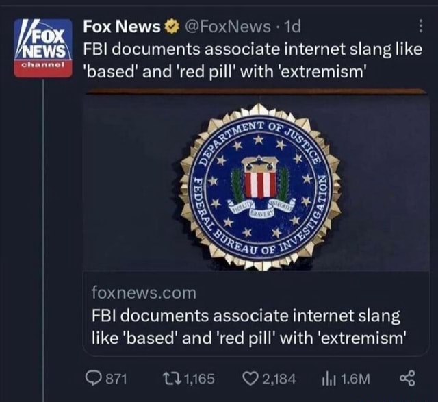 Fox News @ @FoxNews td NEWS FBI documents associate internet slang like ...