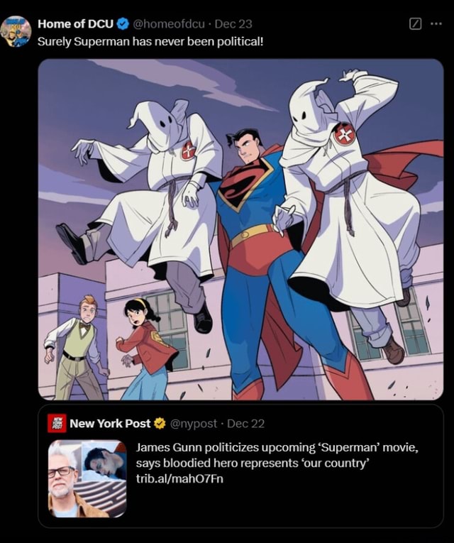 Home of DCU @ Surely Superman has never been political! New York Post ...