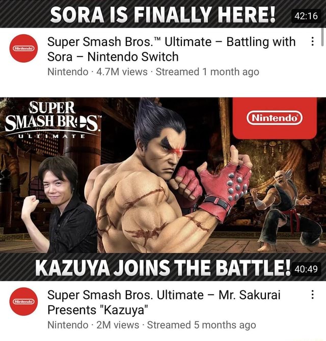 CODA IS FINALLY HERE! Super Smash Ultimate Battling with Sora - Nintendo Switch Nintendo 4.7M ...