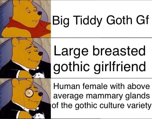 Big Tiddy Goth Gf Large breasted gothic girlfriend Human female with ...