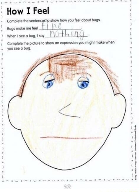 How I Feel When see bug, say Complete the picture to show an expression ...