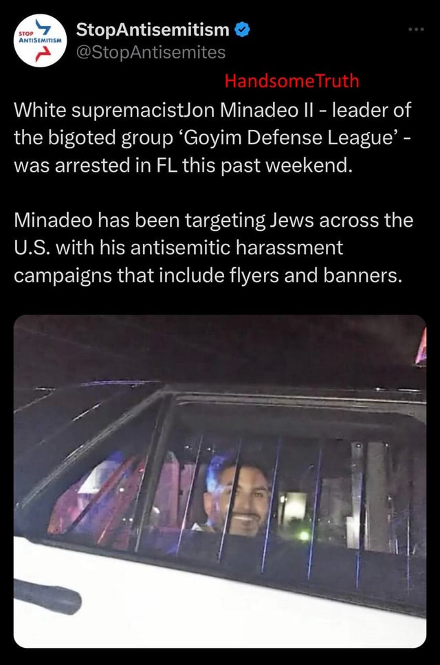 HandsomeTruth StopAntisemitism @StopAntisemites White supremacistJon ...