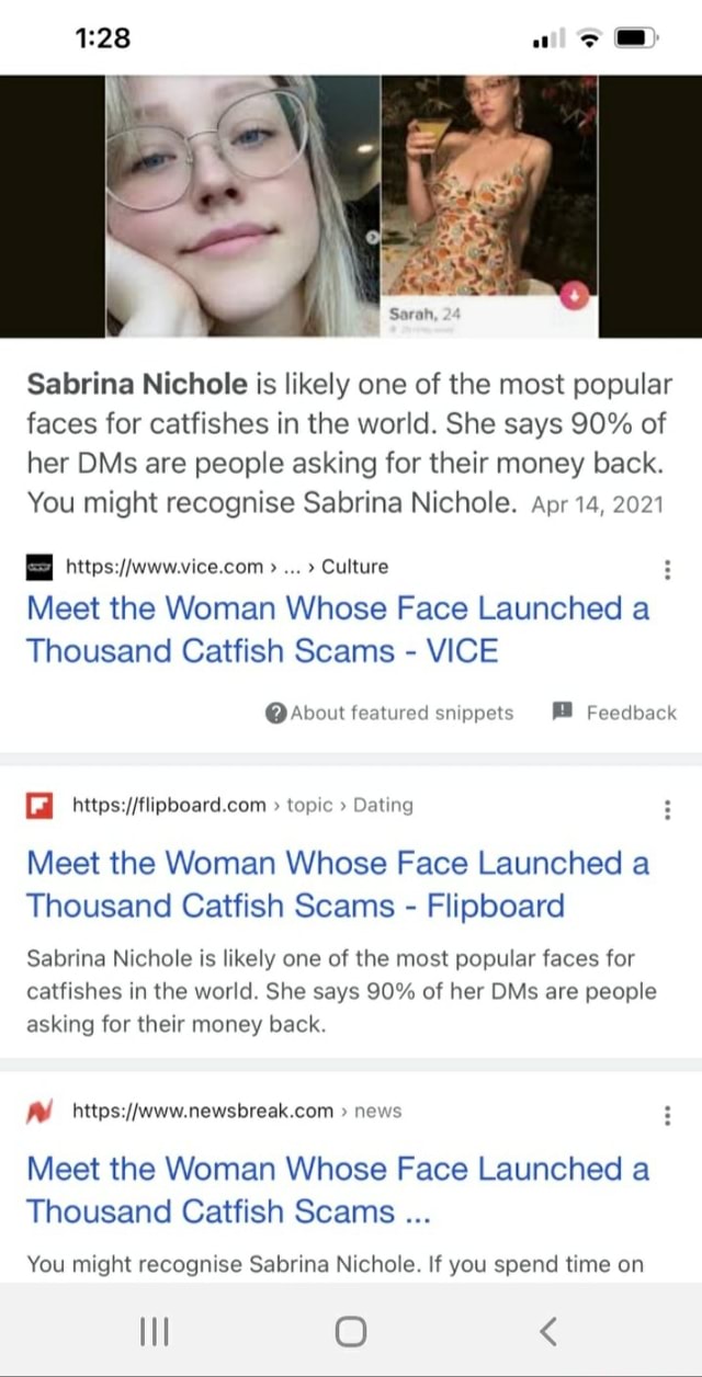 Sabrina Nichole is likely one of the most popular faces for catfishes ...