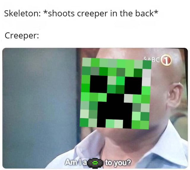 #minecraft #creeper #skeleton #disc #music - Skeleton: *shoots creeper ...