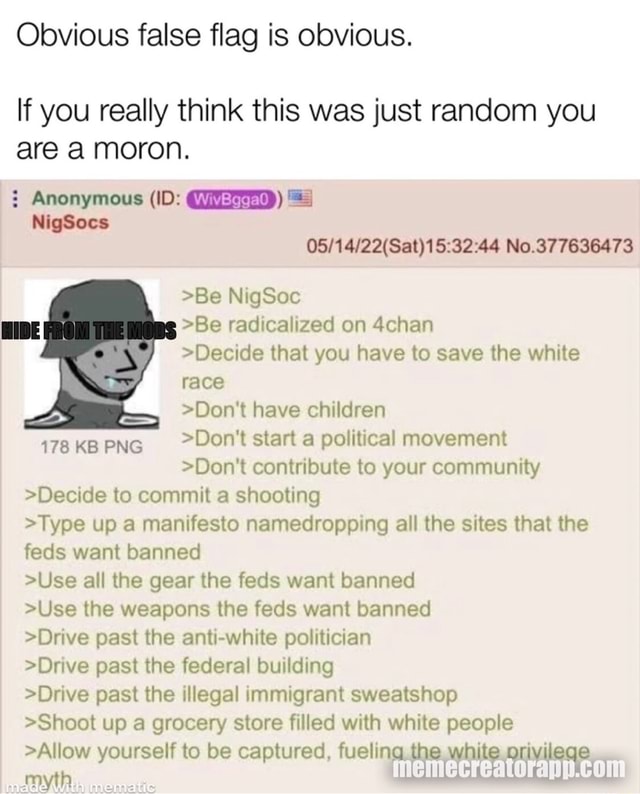 Obvious false flag is obvious. If you really think this was just random ...