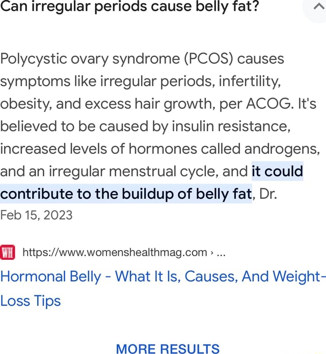 Can irregular periods cause belly fat? Polycystic ovary syndrome (PCOS ...