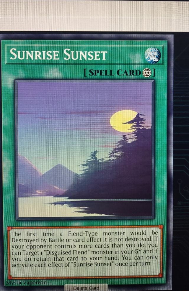 NSETT I The first time a Fiend-Type monster would be I I Destroyed by ...