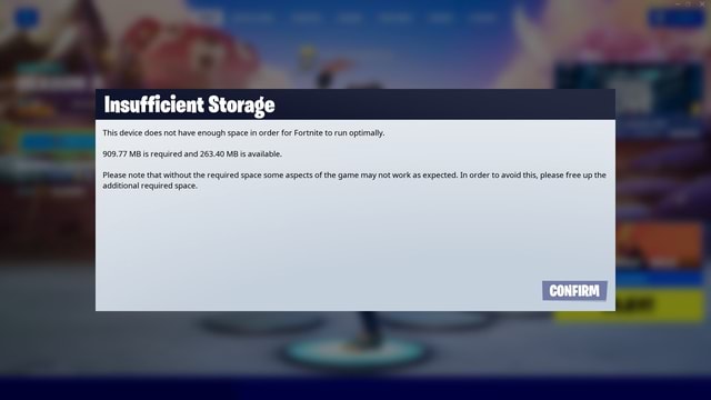 Insufficient Storage This device does not have enough space in order ...