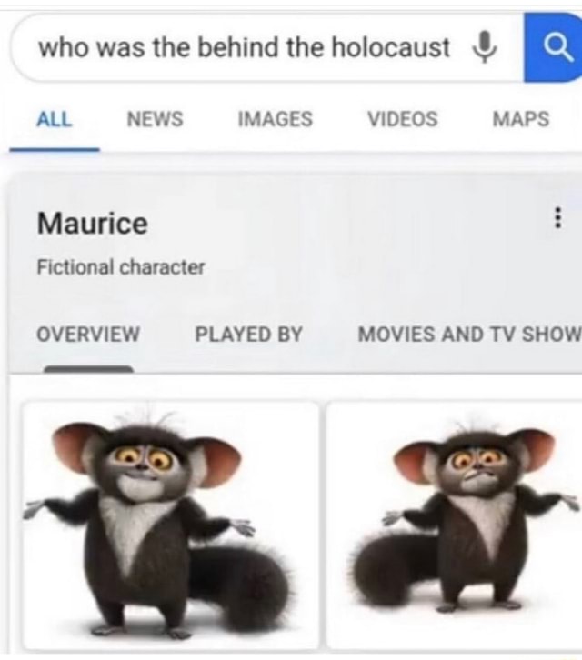 Who was the behind the holocaust & ª Maurice Fictional charactef ...