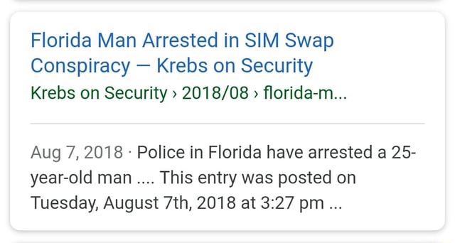 Florida Man Arrested in SIM Swap Conspiracy - Krebs on Security Krebs ...