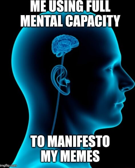 ME USING FULL MENTAL CAPACITY TO MANIFESTO MY MEMES - iFunny