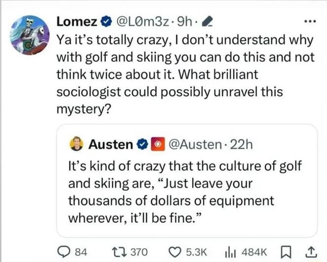 Lomez @ @LQm3z: Sh: Ya it's totally crazy, I don't understand why with ...