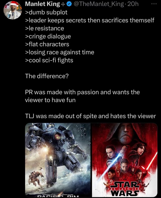 Manlet King @TheManlet_ King - >dumb subplot >leader keeps secrets then sacrifices themself >le ...