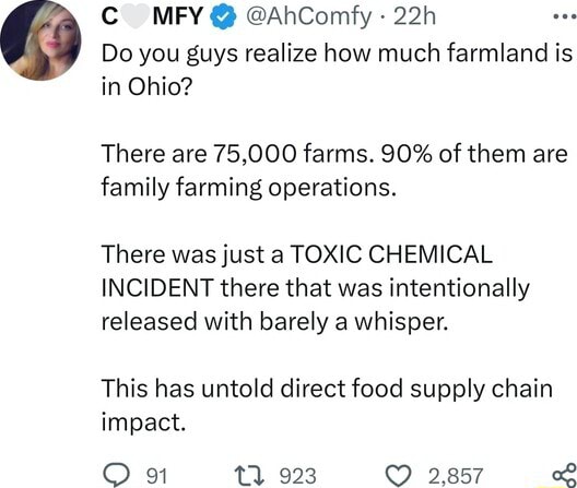 C MFY @ @AhComfy Do you guys realize how much farmland is in Ohio ...