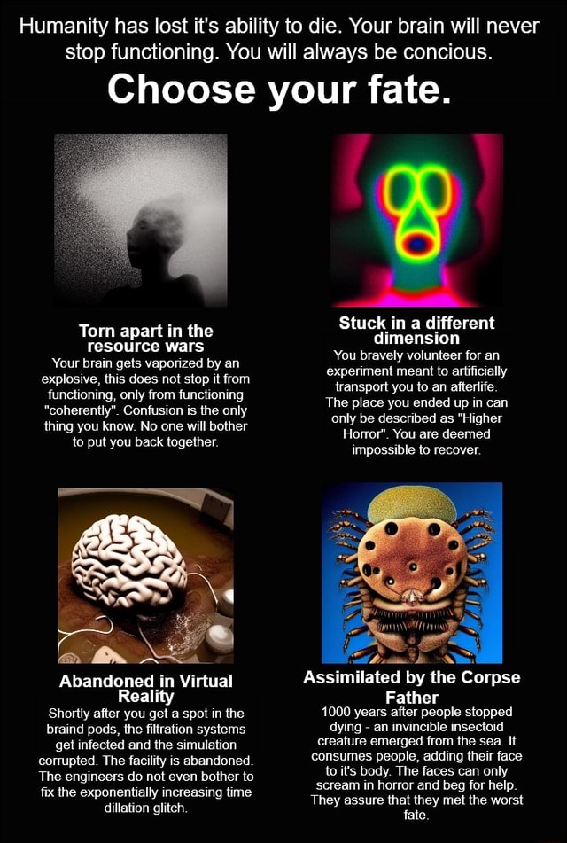 Humanity has lost it's ability to die. Your brain will never stop ...