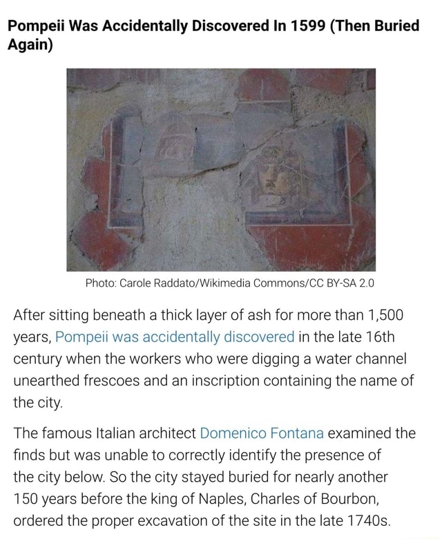 Pompeii Was Accidentally Discovered In 1599 (Then Buried Again) Photo ...
