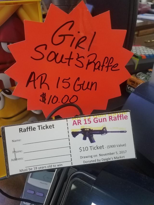 Raffle Ticket AR 15 Gun Raffle I \ $10 Ticket Value) November 5 2017 Dr ...