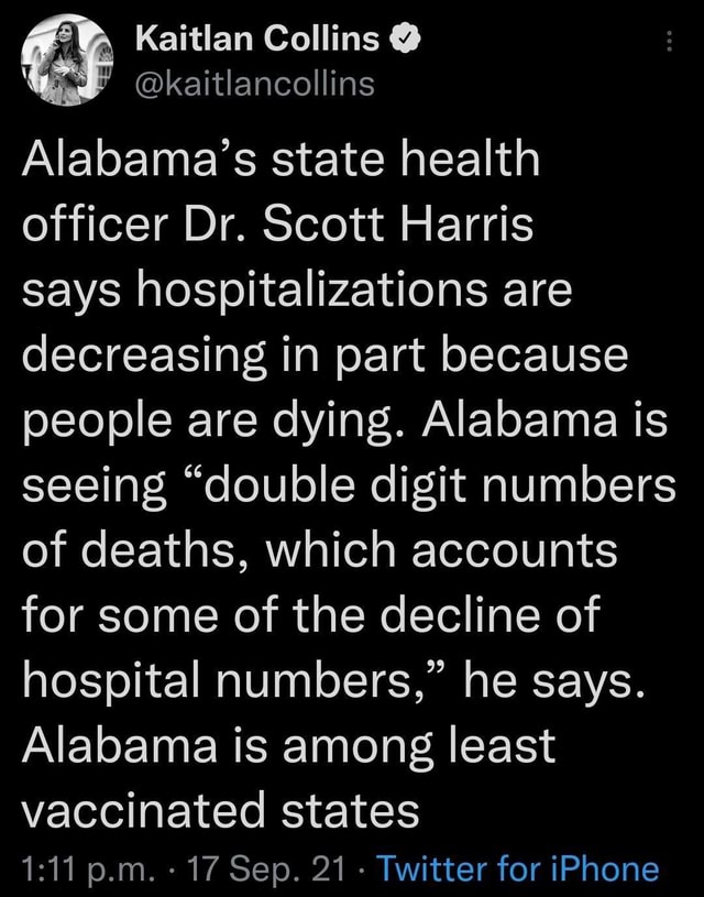 Kaitlan Collins @ @kaitlancollins Alabama's state health officer Dr ...