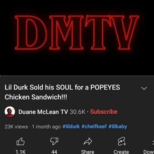 Lil Durk Sold his SOUL for a POPEYES Chicken Sandwich!!! duane McLean ...