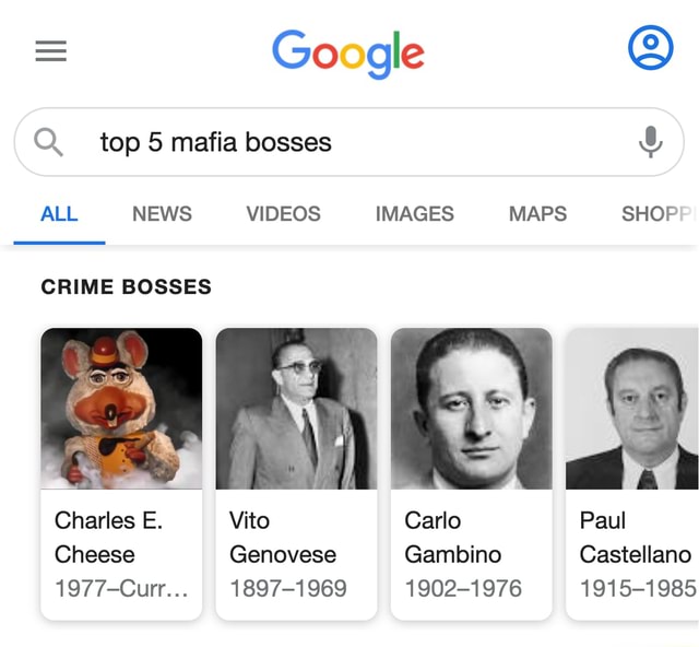 Charles Entertainment Cheese. Aka, "The Big Cheese" - Google top 5 ...