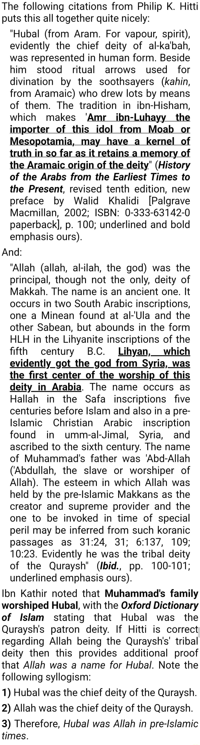 The following citations from Philip K. Hitti puts this all together ...