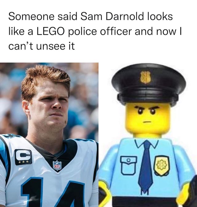 Someone said Sam Darnold looks like a LEGO police officer and now I can ...