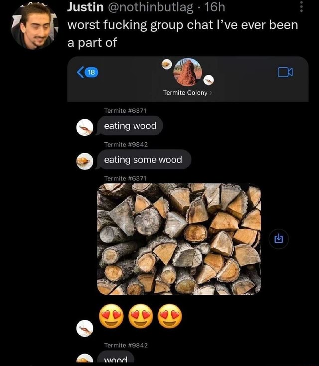 Justin @nothinbutlag - ~ worst fucking group chat I've ever been a part ...