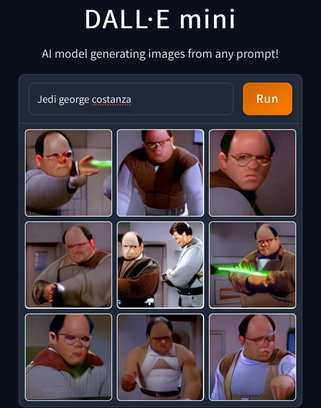 Mini Al model generating images from any prompt! Jedi george costanza ...