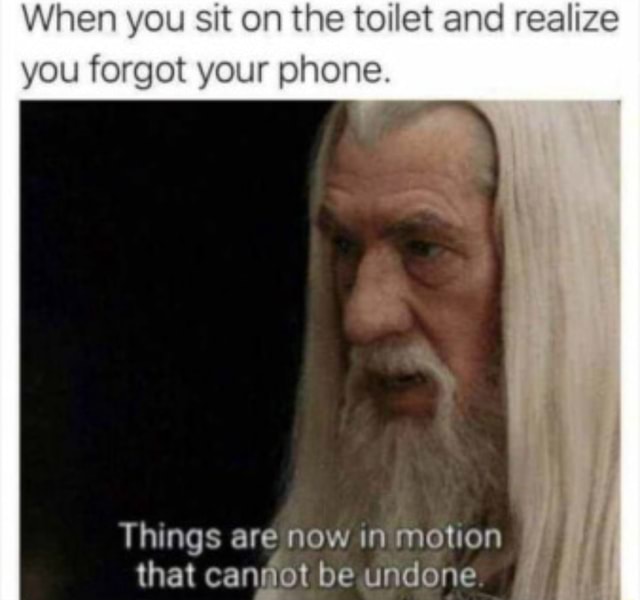When you sit on the toilet and realize you forgot your phone. Things ...